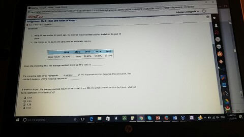 given the preceding data, the average realized return | Chegg.com
