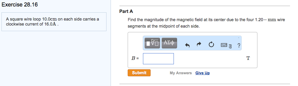 Solved A square wire loop 10.0cm on each side carries a | Chegg.com