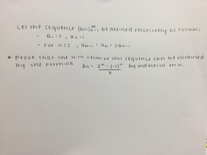 Solved Let the sequence (an)n^infinity =1 be defined | Chegg.com