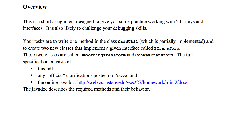 Overview This is a short assignment designed to give | Chegg.com