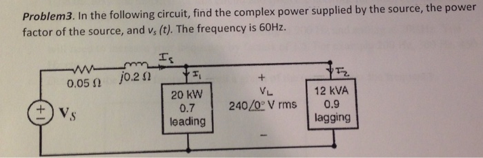 Solved In the following circuit, find the complex power | Chegg.com