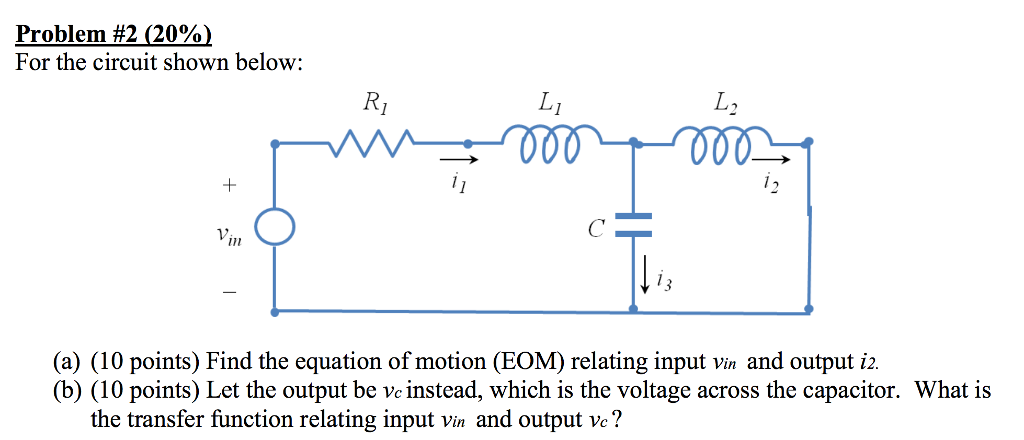Solved Problem #2 (20% For the circuit shown below: R1 in | Chegg.com