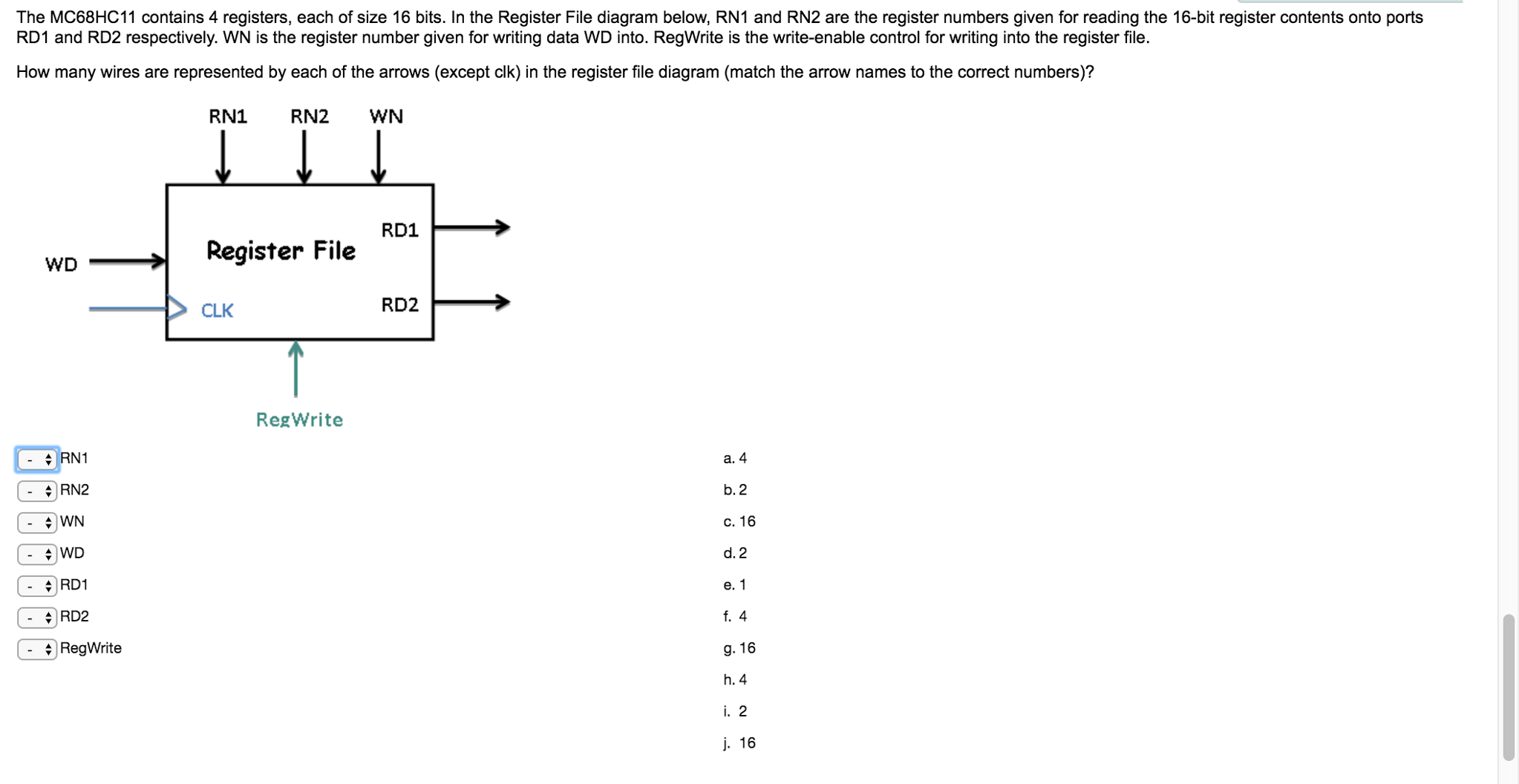 The MC68HC11 contains 4 registers, each of size 16 | Chegg.com