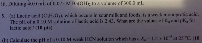 Solved Diluting 40.0 mL of 0.075 M Ba(OH)_2 to a volume of | Chegg.com