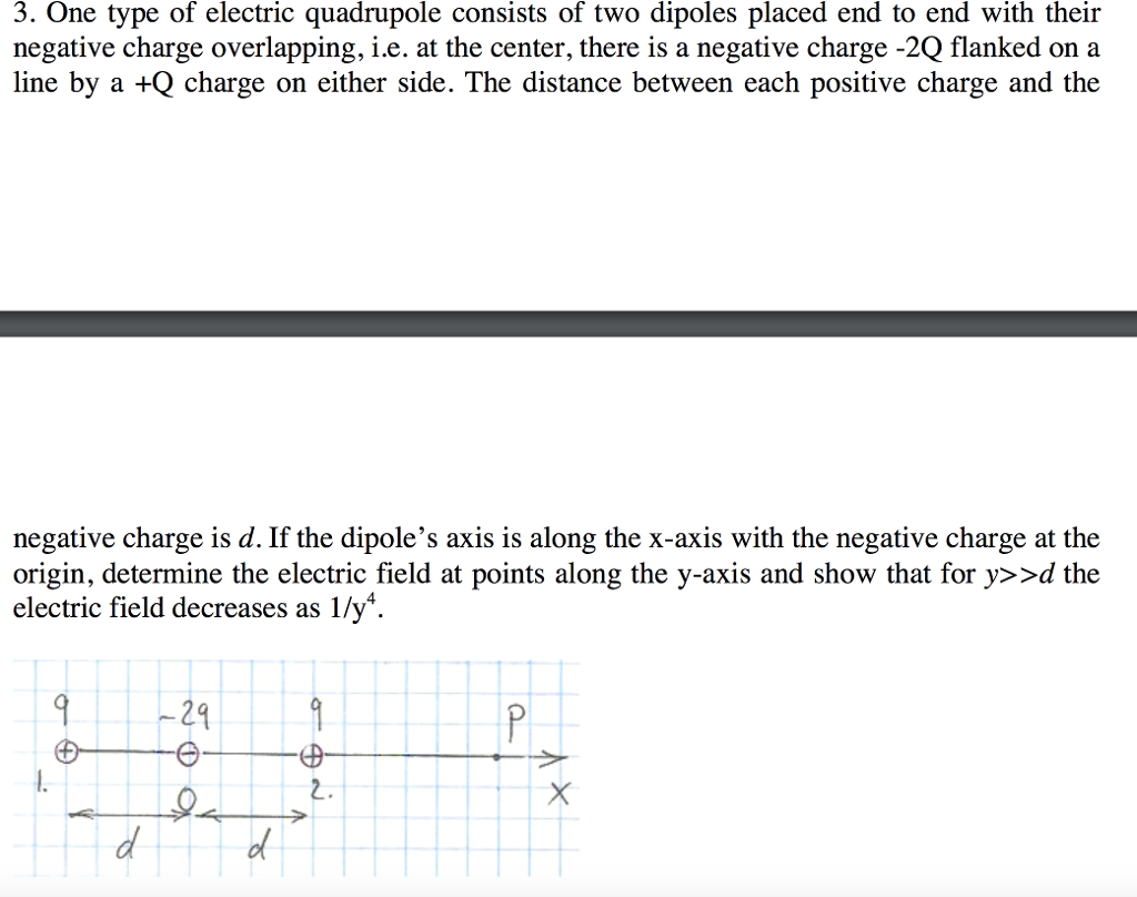 Solved 3. One type of electric quadrupole consists of two | Chegg.com