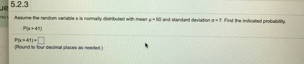 Solved Assume the random variable x is normally distributed | Chegg.com