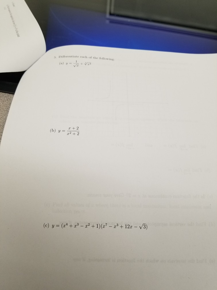 Solved s. Differentiate each of the following r2 (b) y= | Chegg.com