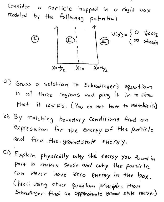Solved Consider a particle trapped in a rigid box modeled by | Chegg.com