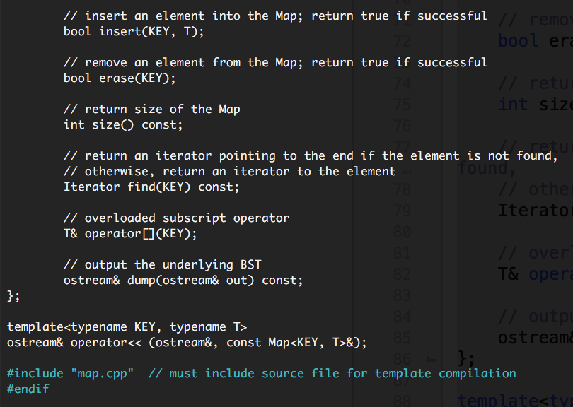 An erase () method to remove an element from the Map. | Chegg.com