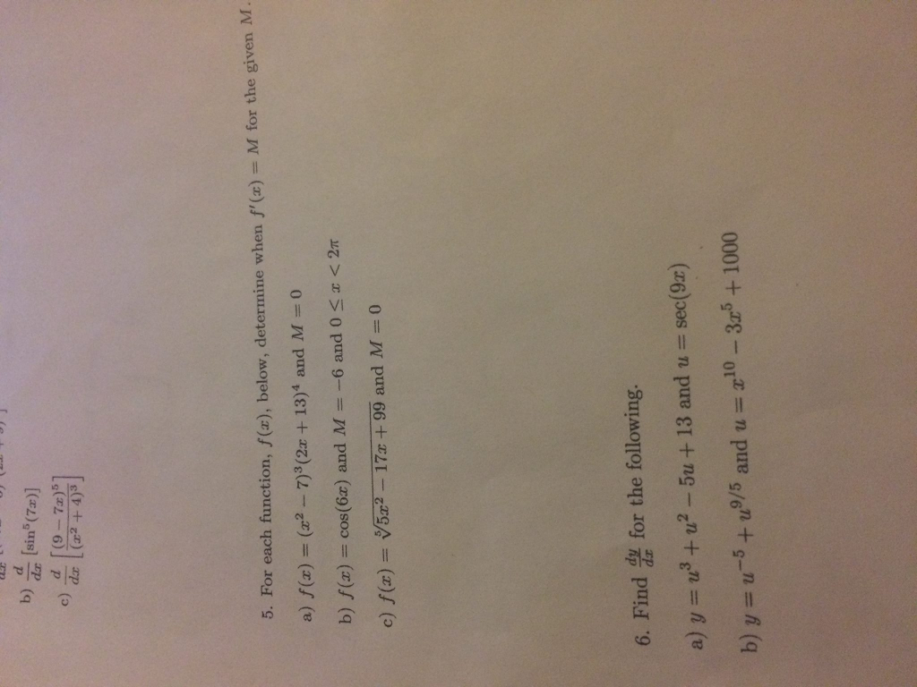 Solved For each function, f(x), below, determine when f(x) = | Chegg.com