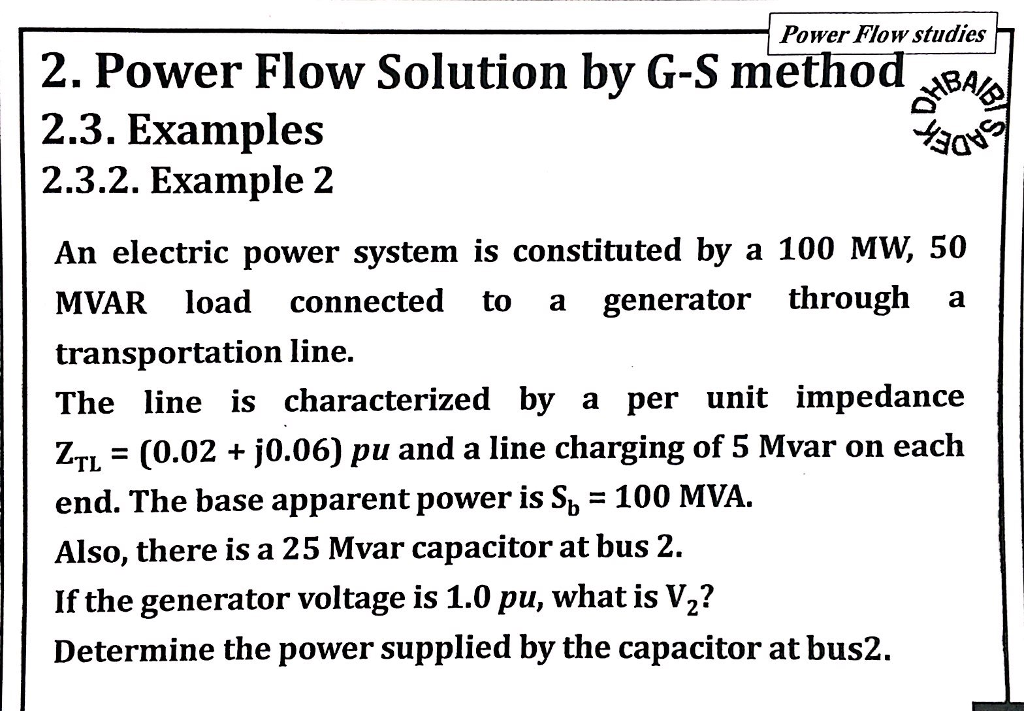 Solved 12.Power Flow Solution by G-S methoa Power Flow | Chegg.com