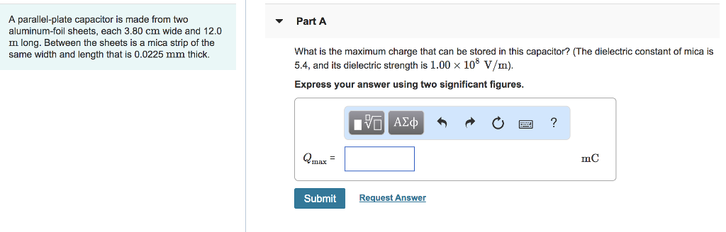 Solved A parallel-plate capacitor is made from two | Chegg.com