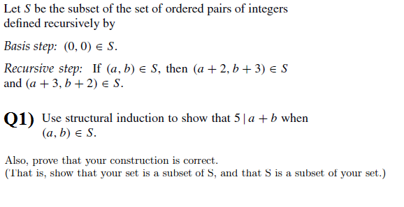 Solved Let S be the subset of the set of ordered pairs of | Chegg.com