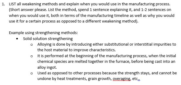 Solved LIST all weakening methods and explain when you would | Chegg.com