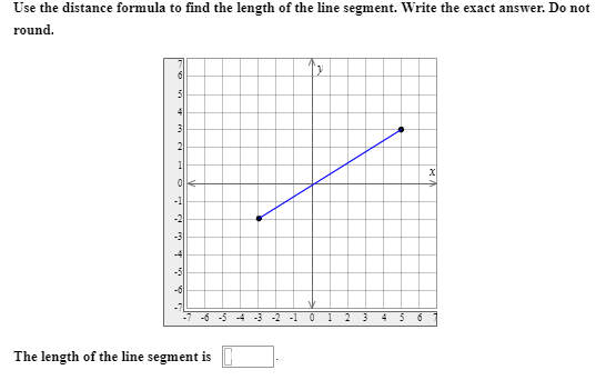 Solved Use the distance formula to find the length of the | Chegg.com