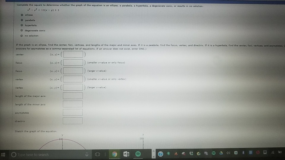 Solved Complete the square to determine whether the graph of | Chegg.com