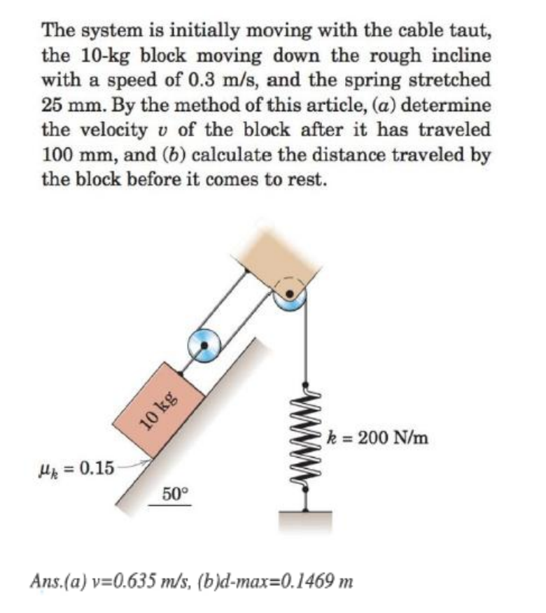 the system is initially moving with the cable taut, | Chegg.com