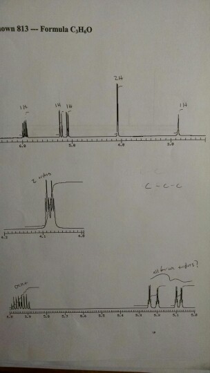 Solved Please help me with this nmr own 813 -Formula C3H6O | Chegg.com