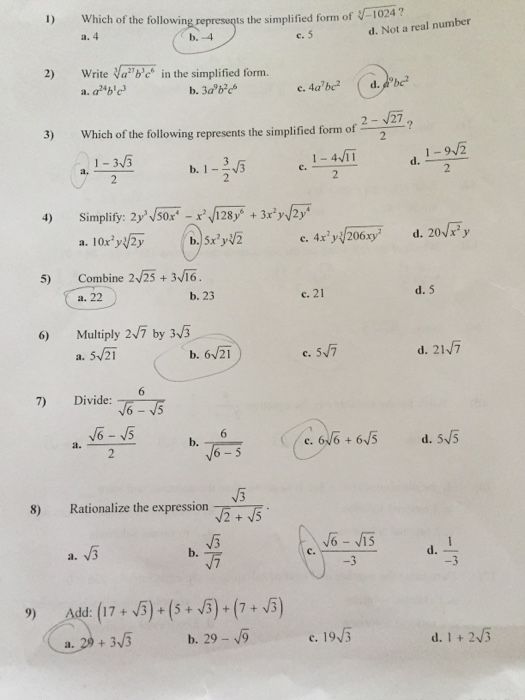 Solved Which of the following represents the simplified form | Chegg.com