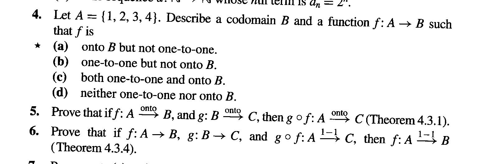 Solved Let A = {1, 2, 3, 4}. Describe a codomain B and a | Chegg.com