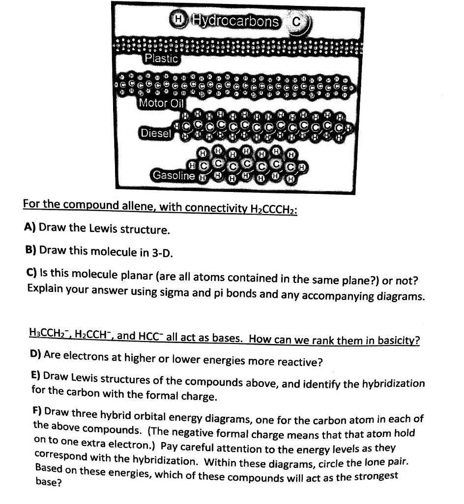 For the compound allene, with connectivity | Chegg.com
