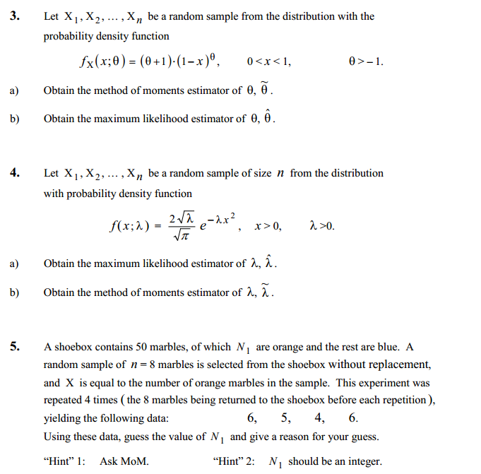 3. Let X1, X2, ... , Xn be a random sample from the | Chegg.com