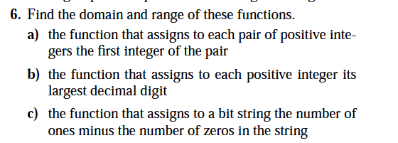 Solved Find the domain and range of these functions. the | Chegg.com