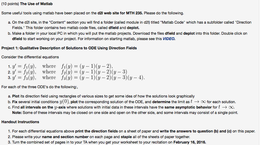 The Use of Matlab Some useful tools using matlab | Chegg.com