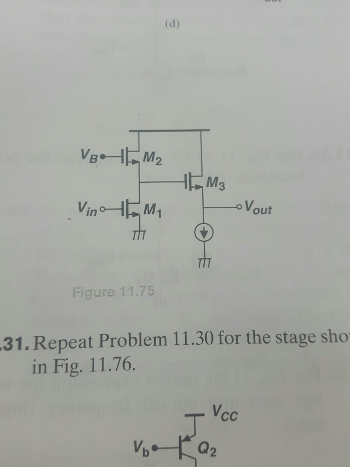 Solved o. For Fig. 11.75 common-source stage, de- 1 rive | Chegg.com