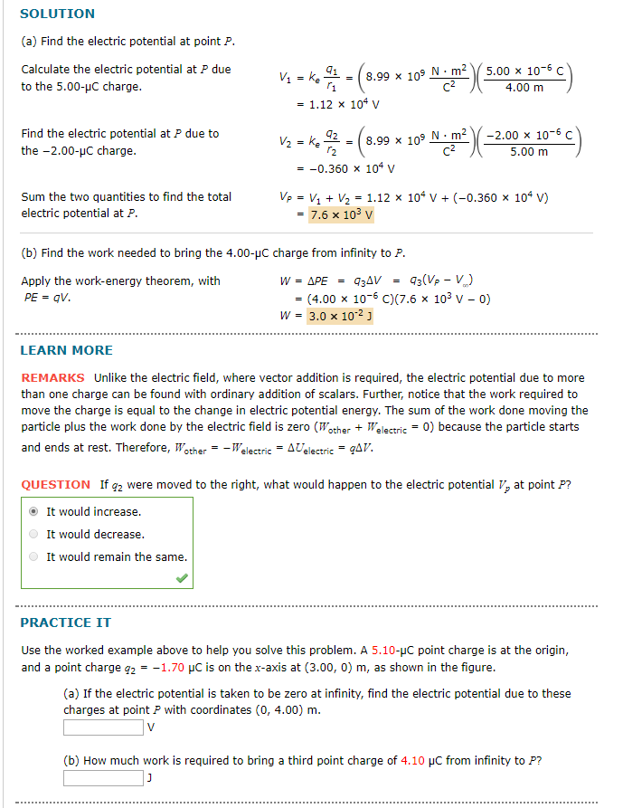 Solved Find the electric potential at point P. Calculate | Chegg.com