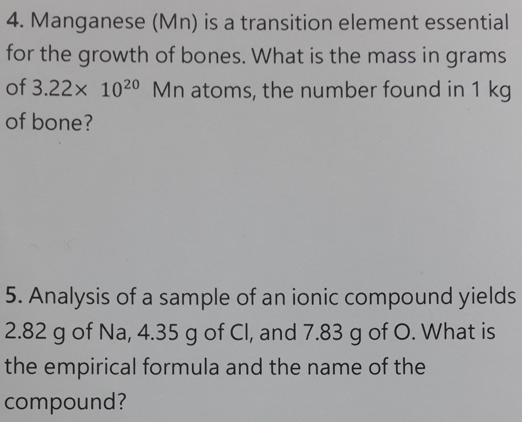 Solved 4. Manganese Mn) is a transition element essential | Chegg.com
