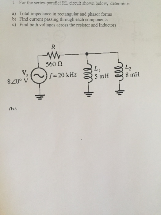 Solved For the series-parallel RL circuit shown below, | Chegg.com