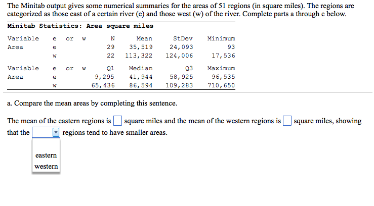 Solved The Minitab output gives some numerical summaries for | Chegg.com