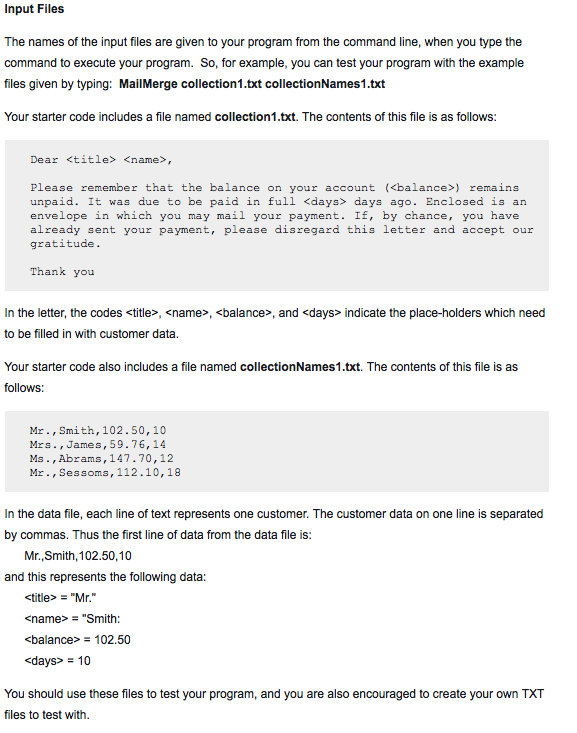 Solved Write a program that will perform a mail merge. | Chegg.com