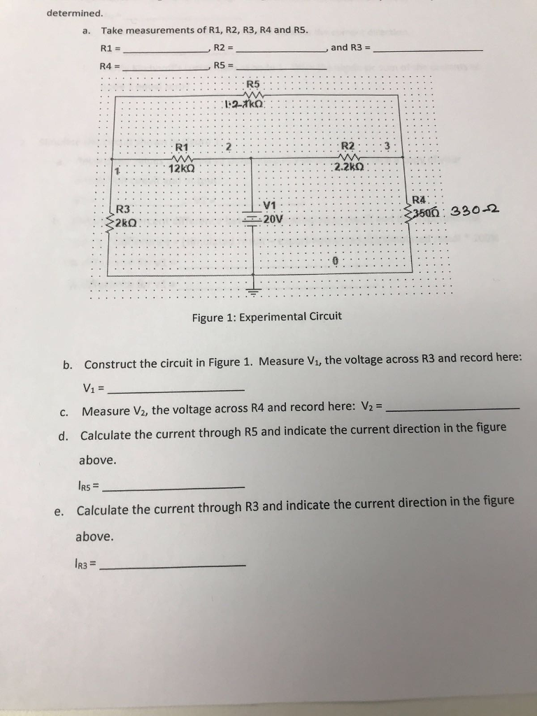 Solved determined a. Take measurements of R1, R2, R3, R4 and | Chegg.com