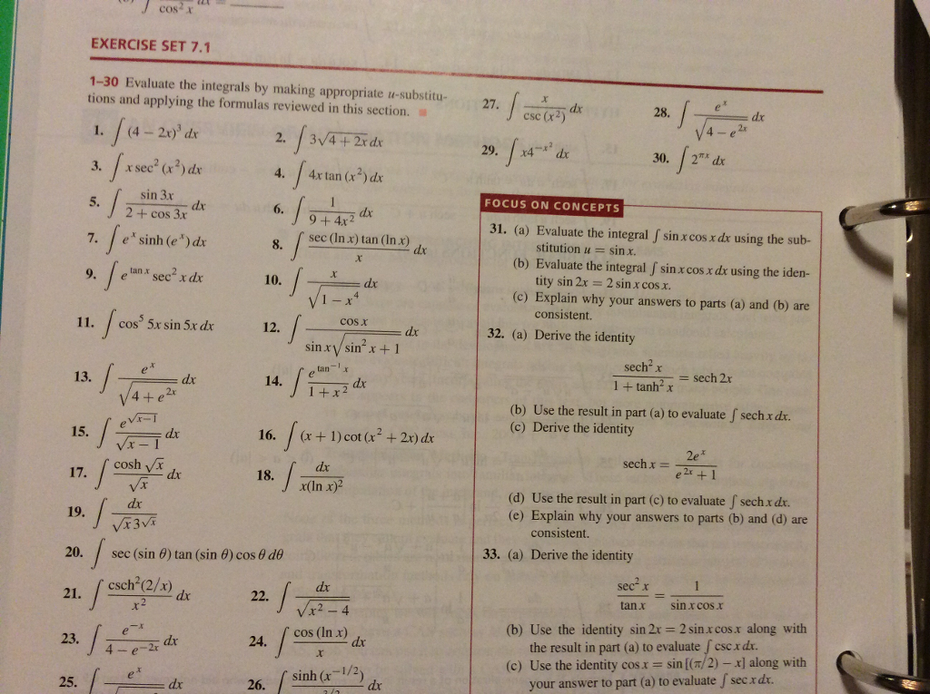 Solved Evaluate the integrals by making appropriate | Chegg.com