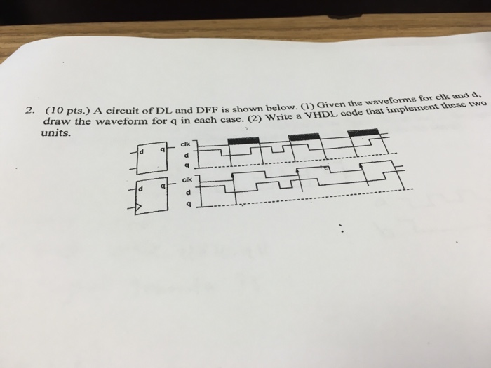 Solved A Circuit Of Dl And Dff Is Shown Below 1 Given The 