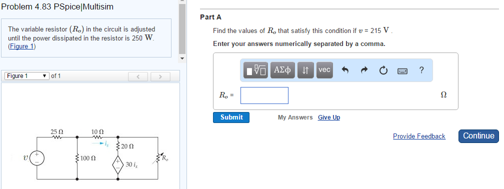 Solved The variable resistor (Ro) in the circuit is adjusted | Chegg.com