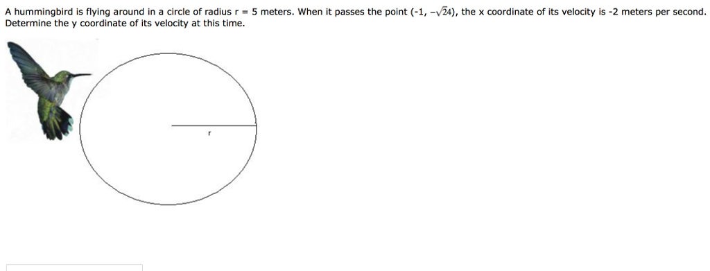 Solved A hummingbird is flying around in a circle of radius | Chegg.com