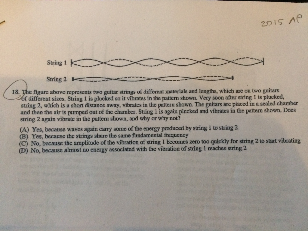 Solved String 1 18. The figure above represents two guitar | Chegg.com