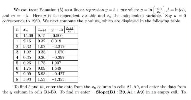 Ricker Model Question is: Please help by showing how | Chegg.com