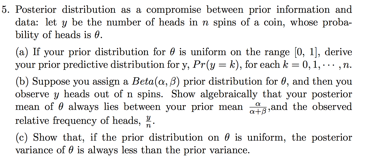 Solved Posterior distribution as a compromise between prior | Chegg.com