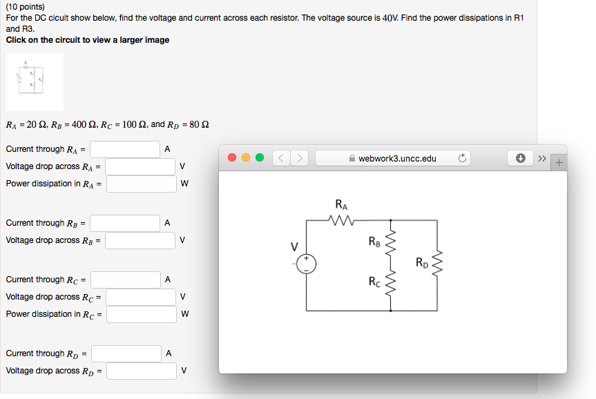 Solved For the DC circuit show below, find the voltage and | Chegg.com