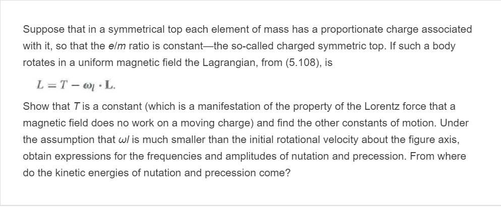This problem is goldstein classical mechanics 5.28 | Chegg.com