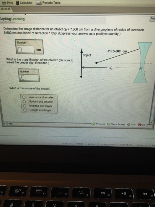 Solved Determine the image distance for an object do = 7000 | Chegg.com