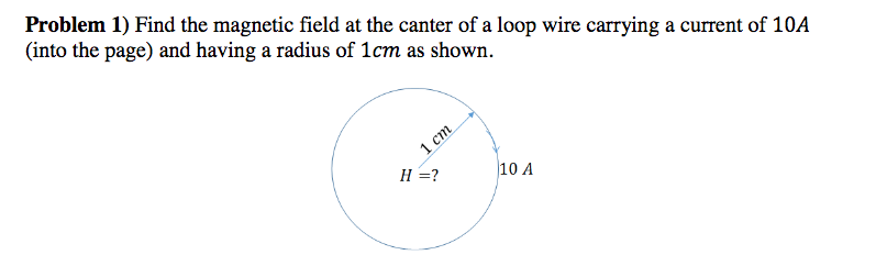 Solved Find the magnetic field at the center of a loop wire | Chegg.com