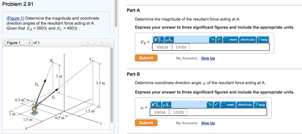 Solved Determine The Magnitude And Coordinate Direction