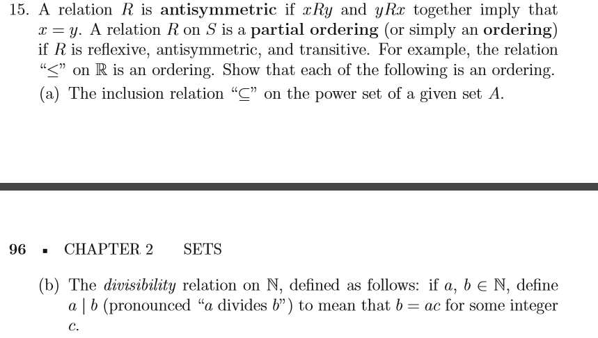Solved 15. A relation R is antisymmetric if x Ry and yRx | Chegg.com