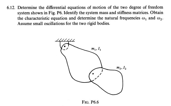 Solved Determine the differential equations of motion of the | Chegg.com