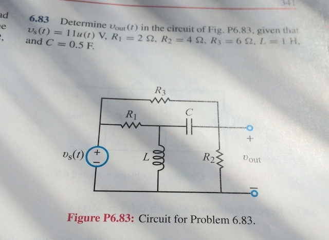 Solved Determine the Vout(t) in the circuit of Fig.6.83. | Chegg.com